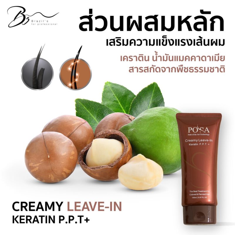 Posa Creamy Leave-In Keratin P.P.T+ – BRAZIL'S FOR PROFESSIONAL